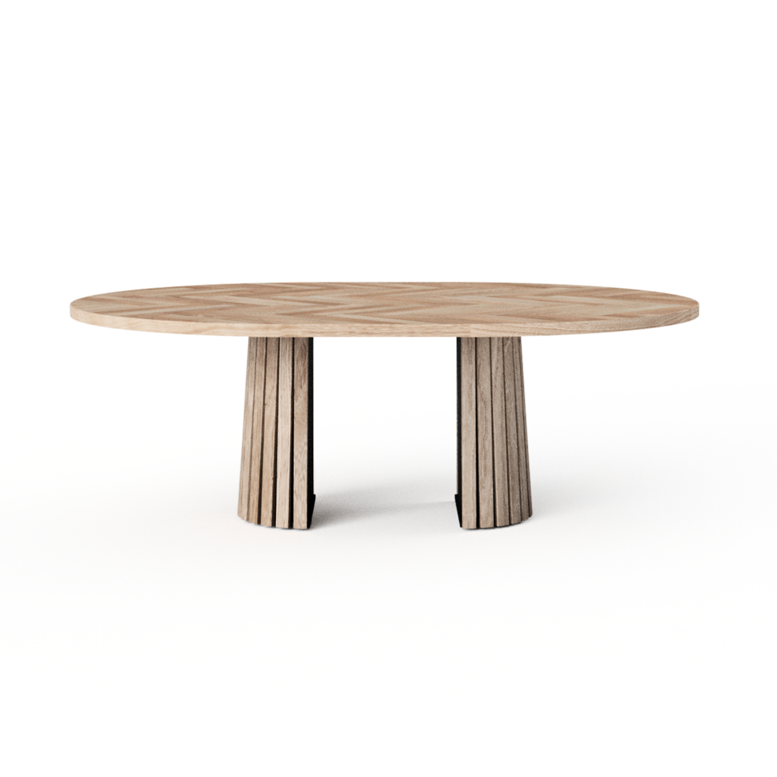 Rundt sildebensbord med udtræk - Mist 5% - lamelfod - NorthWood l TÄNKT ...